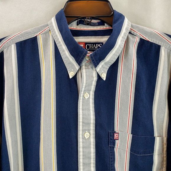 Chaps | Shirts | Vintage Chaps Ralph Lauren Long Sleeve Multicolor Striped Button Down Shirt Sz ...